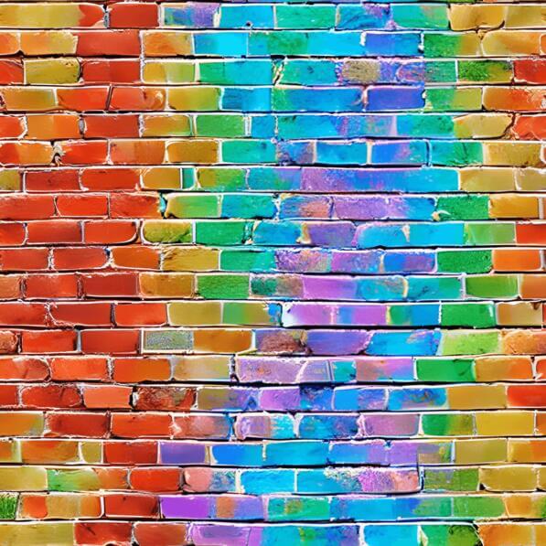 Download Colorful Brick Wall with Rainbow-Colored Bricks Patterns ...