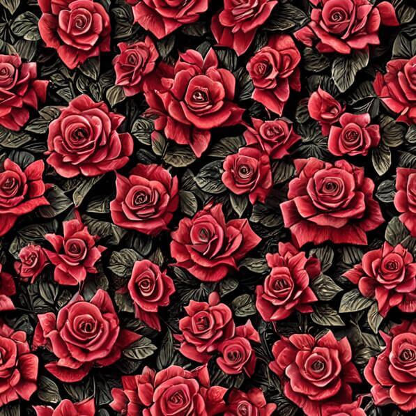 Download Seamless Red Rose Pattern on Black Background Patterns Online ...