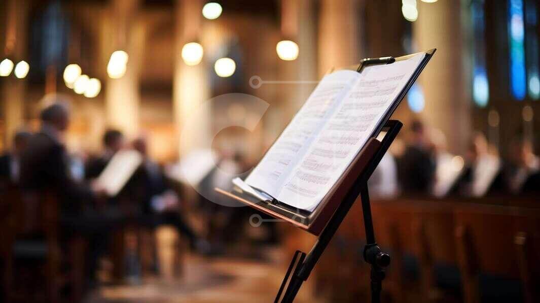 Orchestra Performance with Music Stand and Conductor stock photo ...