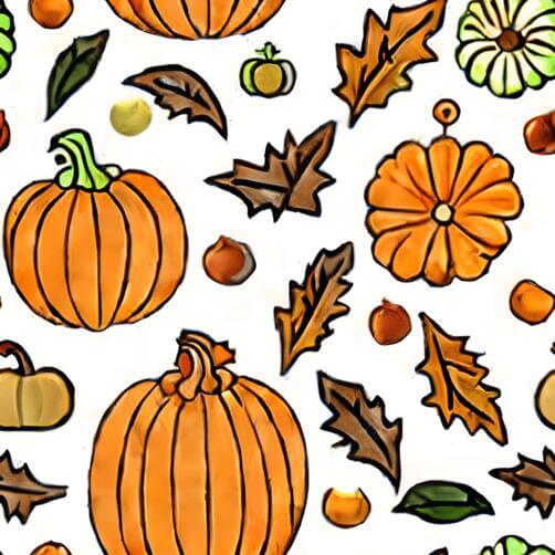 Download Fall-themed Seamless Pattern with Pumpkins, Sunflowers, and ...