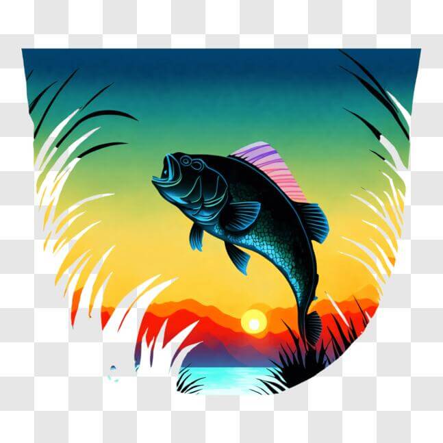 Download Fish Jumping Out of Water at Sunset PNGs Online - Creative Fabrica