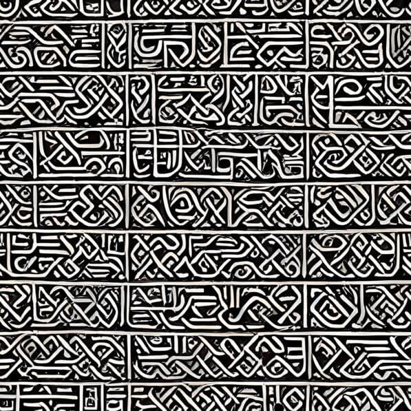 Download Black and White Arabic Calligraphy Pattern | Royalty Free Illustration Patterns Online ...