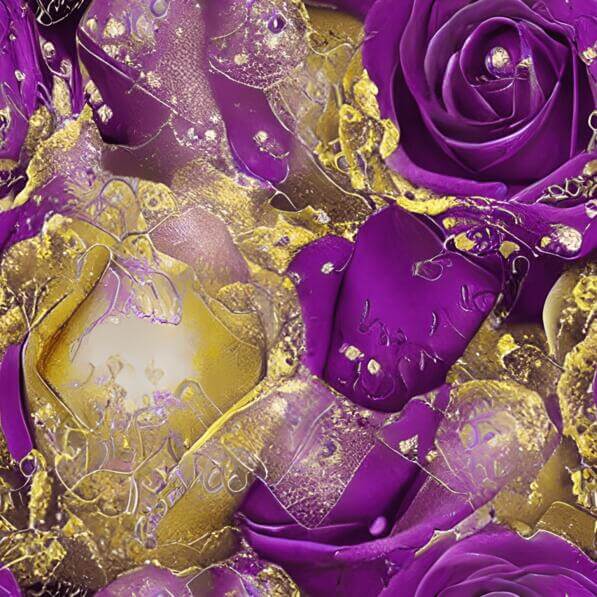 Download Purple Rose Seamless Pattern with Gold Accents Patterns Online ...