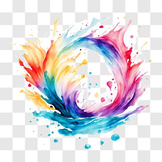 Download Colorful Paint Splash in the Shape of an O PNGs Online ...