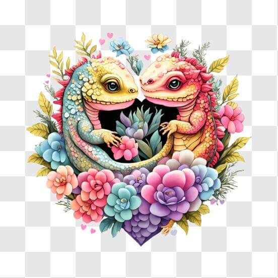 Download Love in the Animal Kingdom: Two Lizards in the Shape of a ...