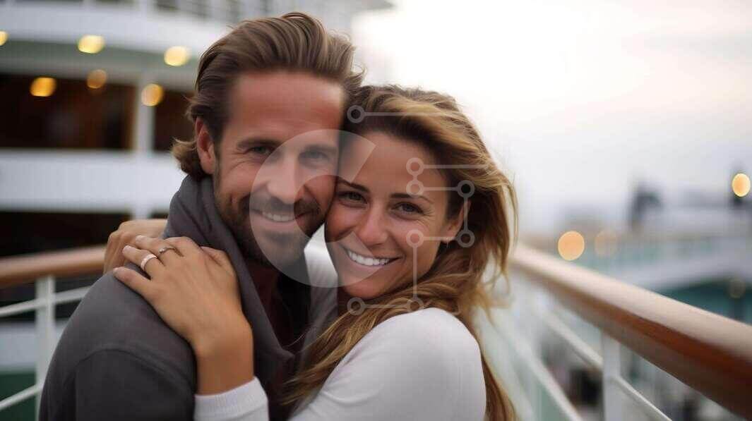 Romantic Moment on an Ocean Cruise stock photo | Creative Fabrica