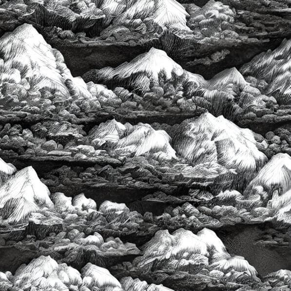 Download Artistic Representation of Mountain Range with Snowy Peaks ...