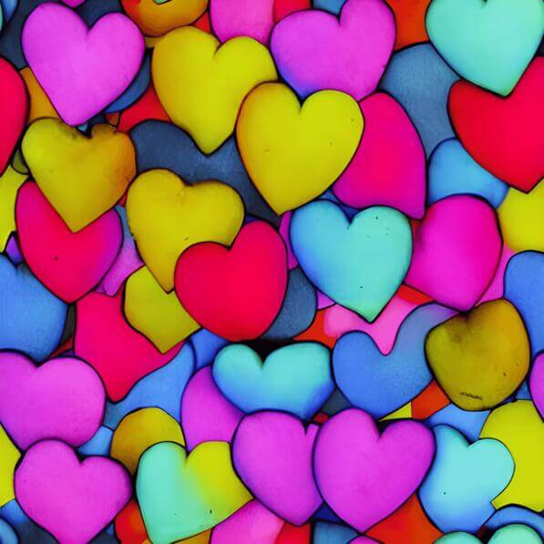 Download Colorful Heart-shaped Objects in Various Sizes and Colors ...