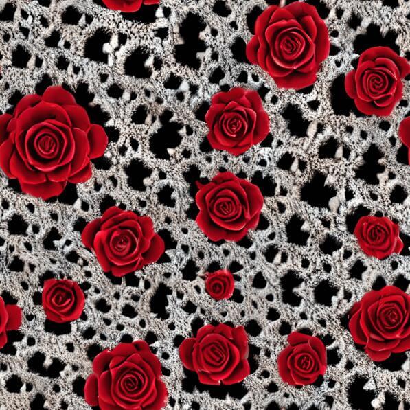 Download Red Roses on Crocheted Background Patterns Online - Creative ...