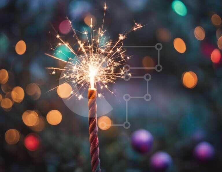 Festive Sparkler on a Celebration stock photo | Creative Fabrica