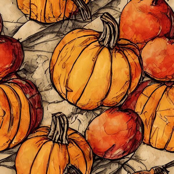 Download Fall Harvest Seamless Pattern with Pumpkins and Apples ...