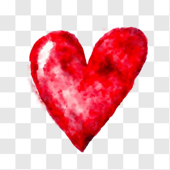 Download Watercolor Red Heart with Small Hearts PNGs Online - Creative ...