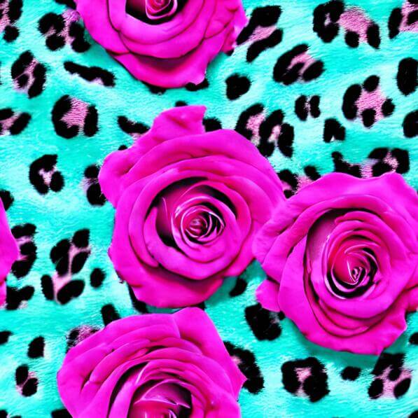 Download Pink Roses on Leopard Print Background Patterns Online ...