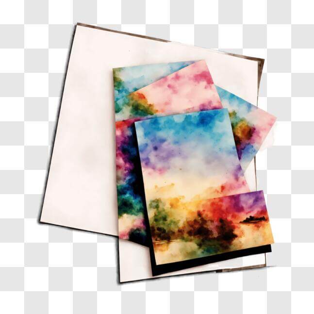 Download Stack of Colorful Watercolor Paper for Scrapbooking and Art ...
