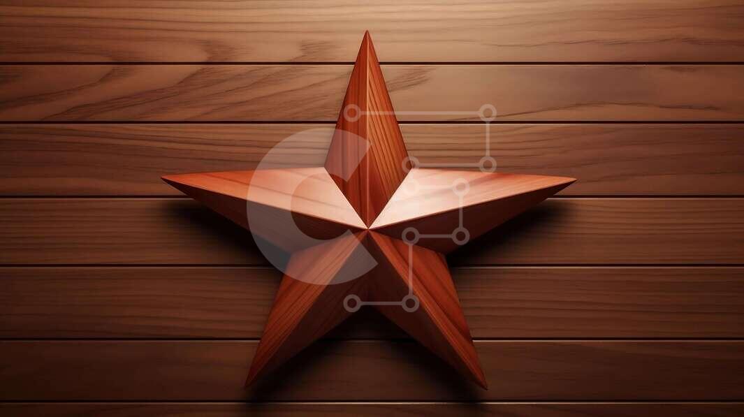 Rustic Wooden Star on Wooden Background stock photo | Creative Fabrica