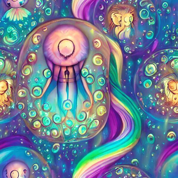 Download Colorful Bubble Art Installation with Human Figure Patterns ...