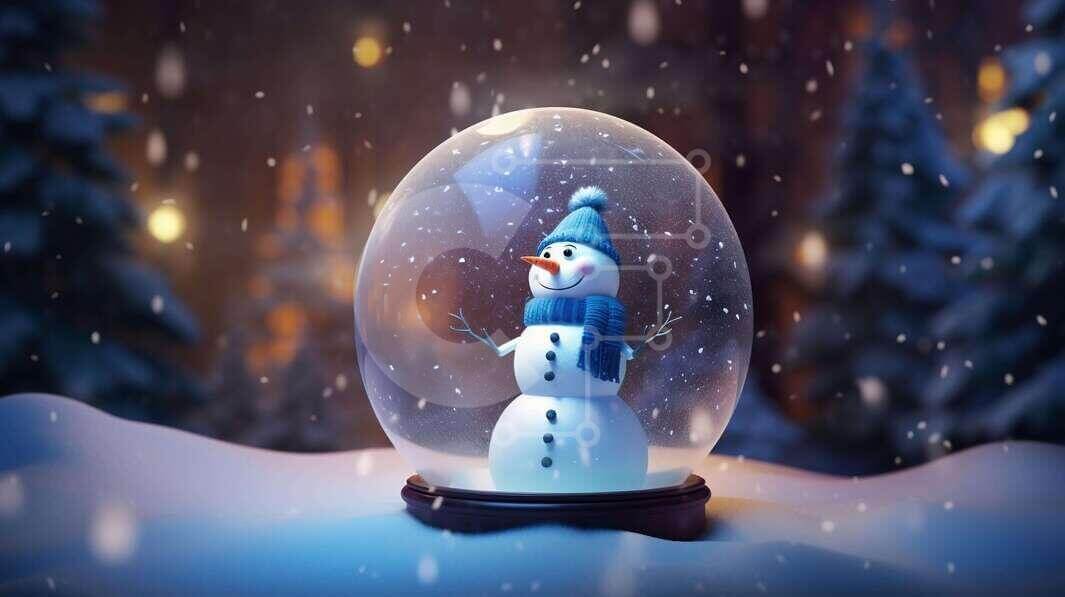 Winter Wonderland Snow Globe with Animated Snowman stock photo ...