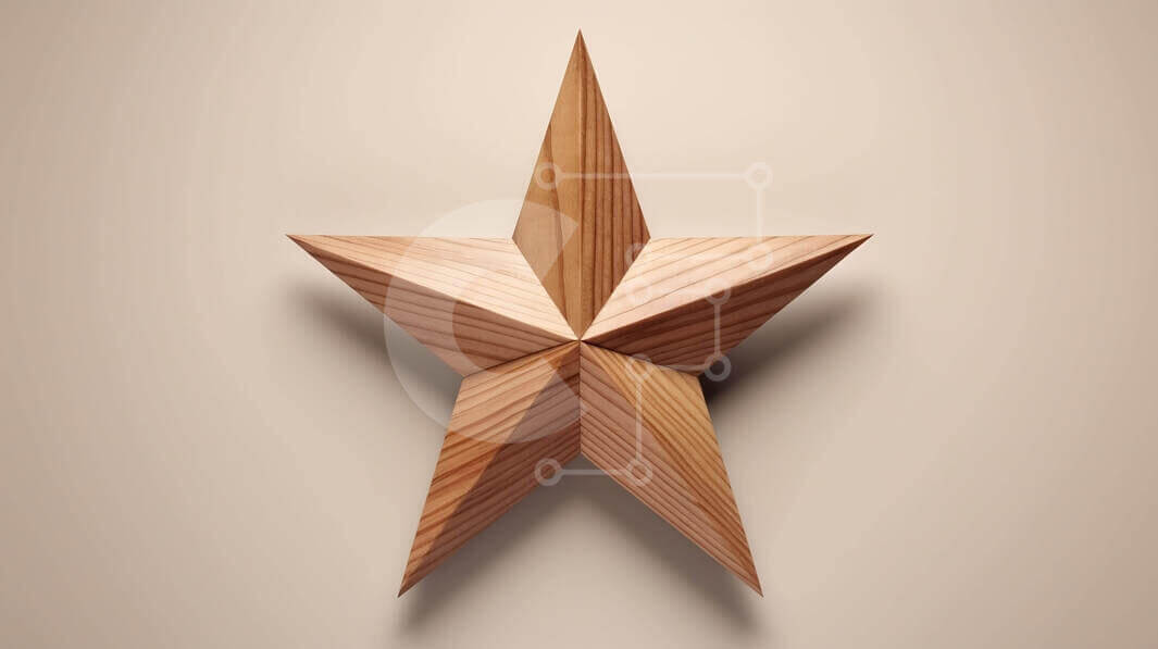 Handcrafted Wooden Star Decoration stock photo | Creative Fabrica