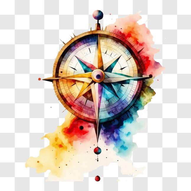 Download Colorful Compass on Map of Ireland - Navigating Europe PNGs ...