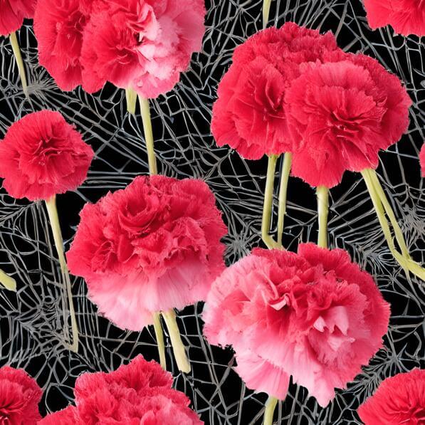 Download Pink Carnations Seamless Pattern on Black Background with ...