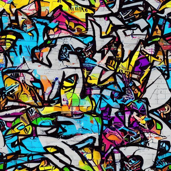 Download Colorful Graffiti Wall with Various Designs and Text Patterns ...