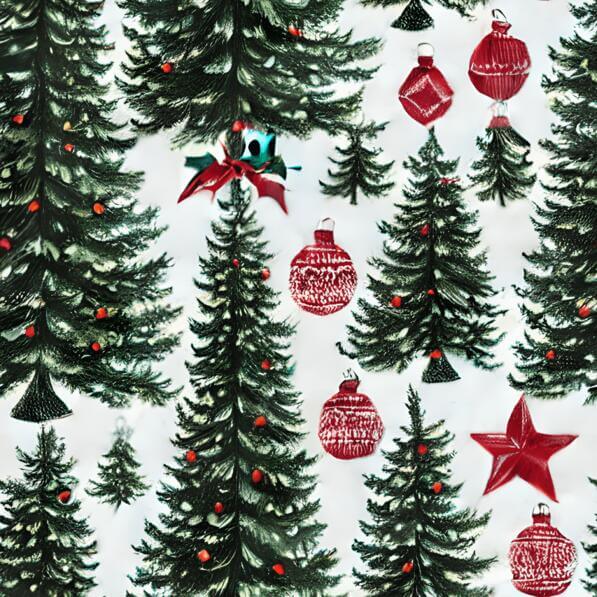 Download Festive Christmas Tree Pattern with Ornaments and Decorations ...