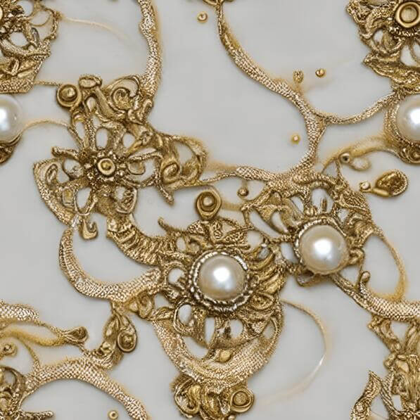 Download Gold-Toned Embellished Fabric with Pearls and Beads Patterns ...
