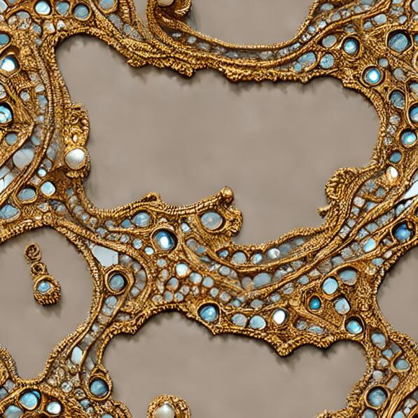 Download Intricate Gold Necklace with Pearls and Gemstones Patterns ...
