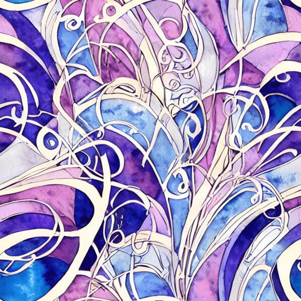 Download Purple and Blue Floral Pattern with Swirls Patterns Online ...