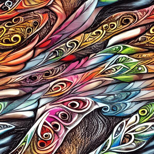 Download Colorful Abstract Painting with Feathers Patterns Online ...