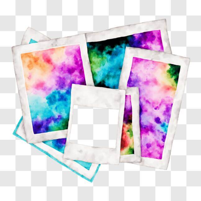 Download Colorful Polaroid Frames Stack PNGs Online - Creative Fabrica