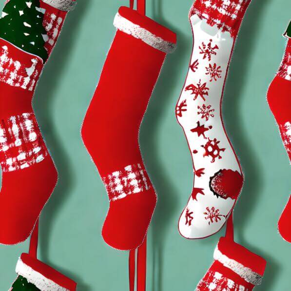 Download Red Christmas Stockings on a Green Background Patterns Online ...