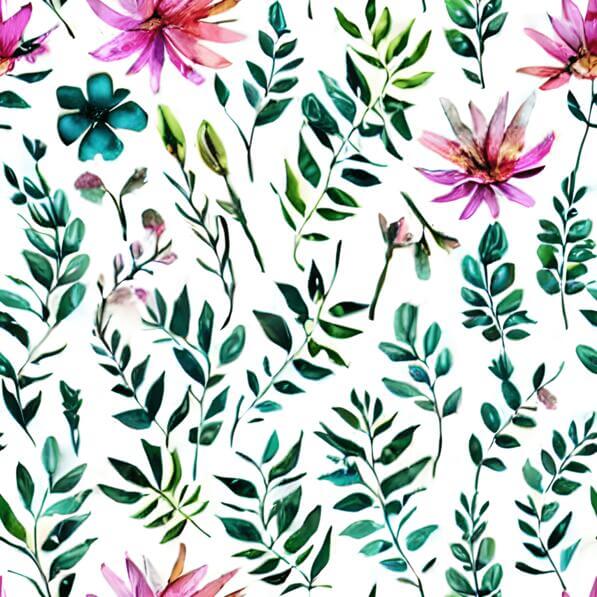 Download Watercolor Plants and Flowers Seamless Pattern Patterns Online ...