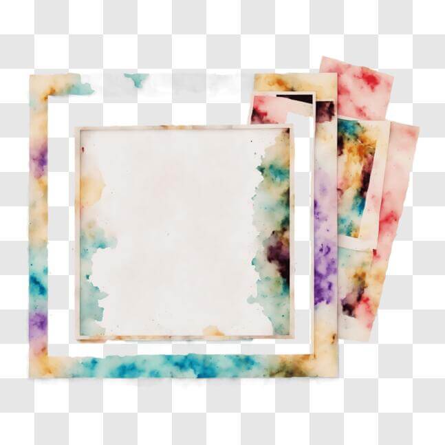 Download Colorful Watercolor Frame for Art and Scrapbooking PNGs Online ...