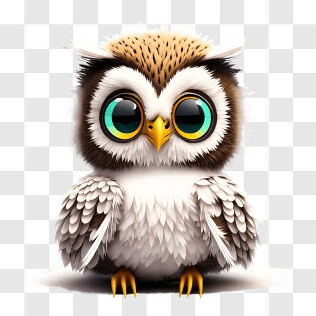 Download Cute Owl with Wide Open Eyes PNGs Online - Creative Fabrica