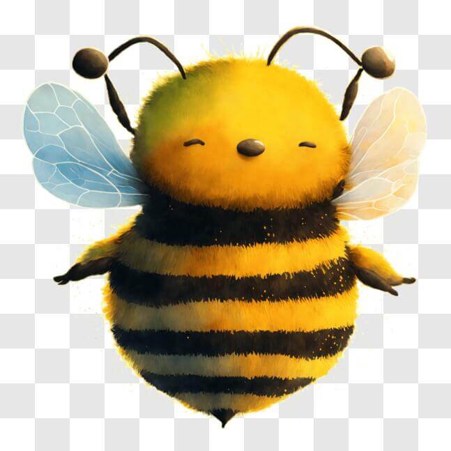 Download Cartoon Bee with Outstretched Wings PNGs Online - Creative Fabrica