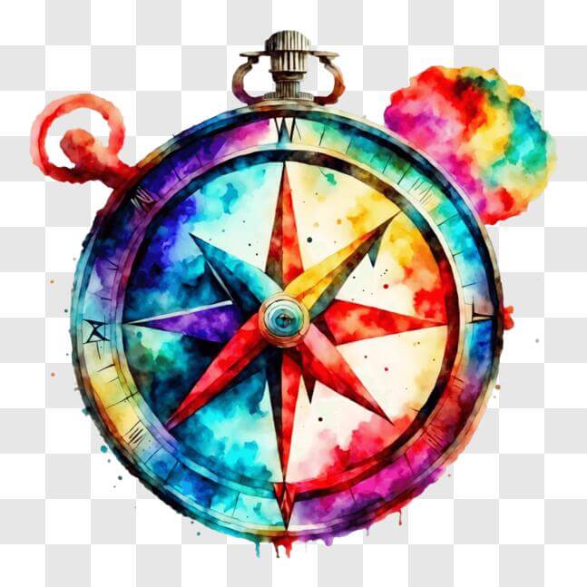 Download Colorful Compass for Navigation and Decoration PNGs Online ...