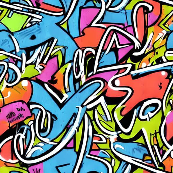 Download Colorful Graffiti Pattern with Letters and Symbols Patterns ...