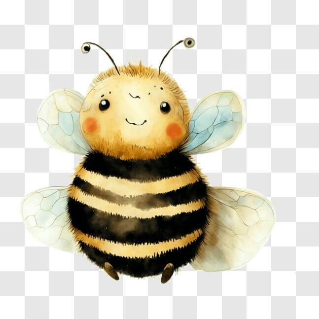 Download Cute Bee Watercolor Illustration PNGs Online - Creative Fabrica