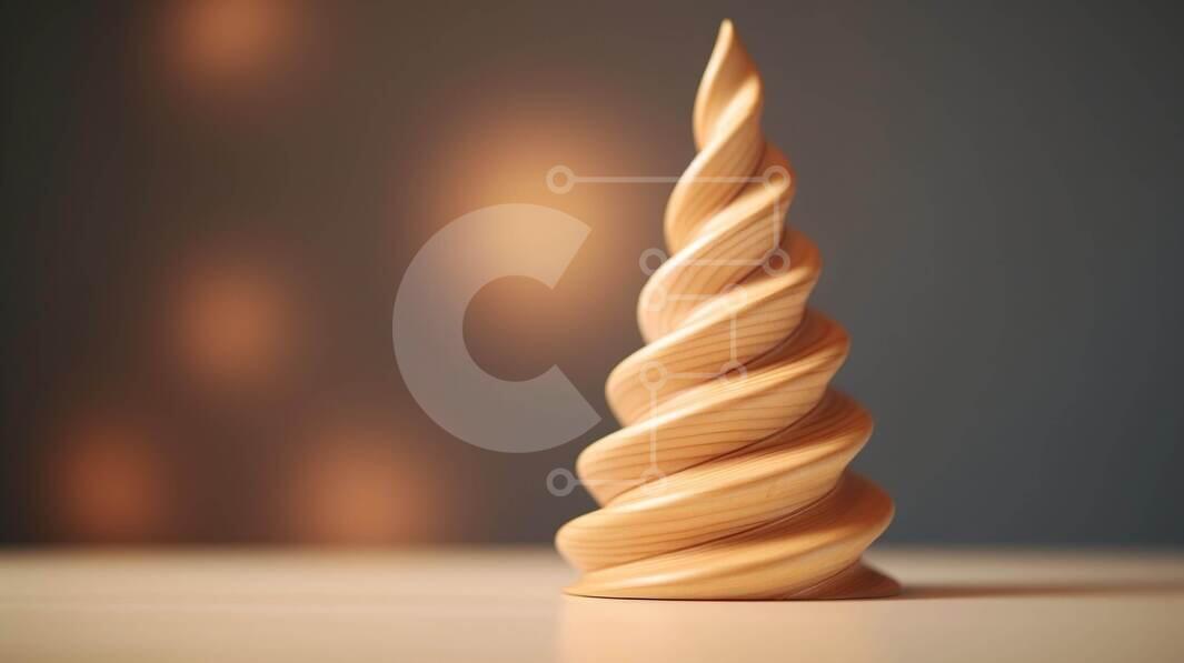 Wooden Cone-shaped Object - Art Piece or Decorative Item stock photo ...