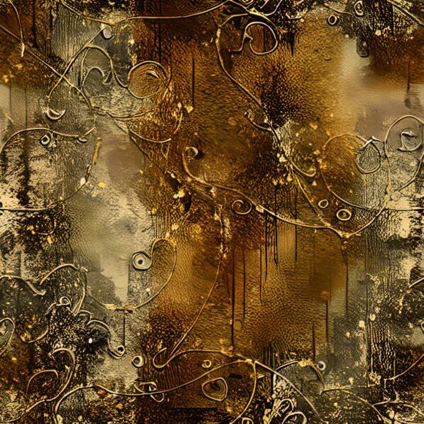 Download Abstract Brown and Gold Painting with Swirls and Flowers ...