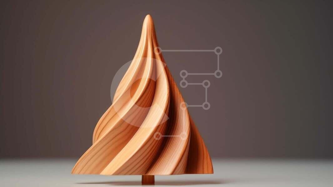 3D Model of Ornamental Wood Tree stock photo | Creative Fabrica