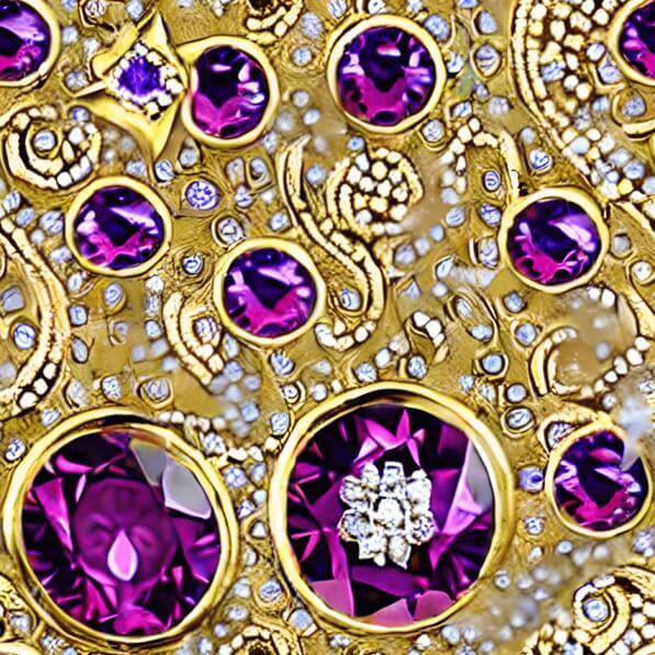 Download Gold and Purple Jewelry with Gemstones Patterns Online ...