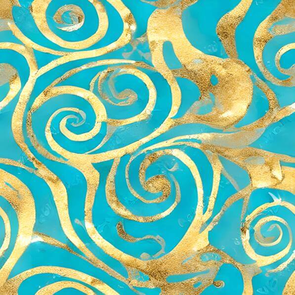 Download Golden Swirled Pattern on Blue and Gold Background Patterns ...