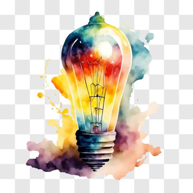 Download Colorful Abstract Light Bulb PNGs Online - Creative Fabrica