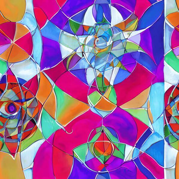 Download Colorful Stained Glass Design with Various Shapes and Colors ...