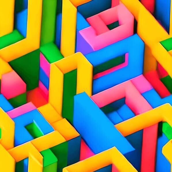 Download Abstract Art: Colorful Maze of Cubes Patterns Online ...