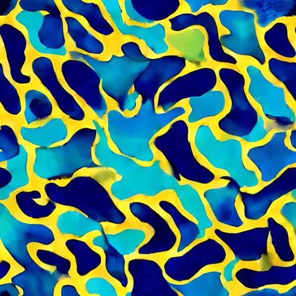 Download Blue and Yellow Abstract Pattern with Circles, Squares, and ...