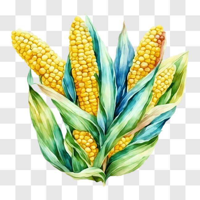 Download Decorative Watercolor Painting of Corn on the Cob PNGs Online ...