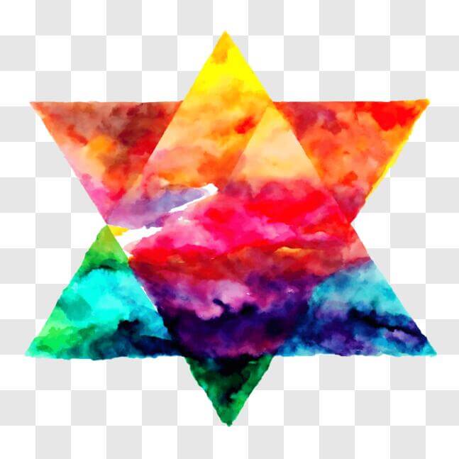 Download Colorful Star of David Symbolizing Shabbos PNGs Online ...